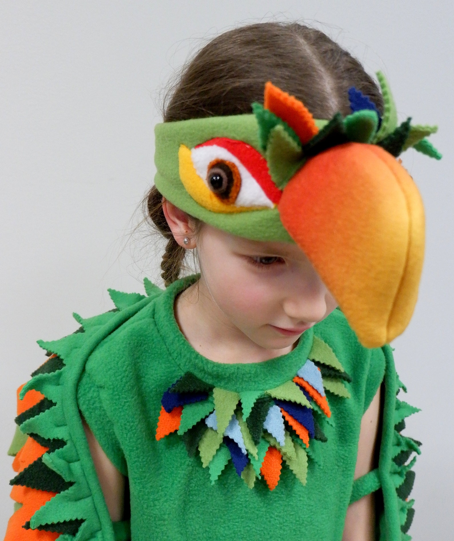 Fleece Parrot Costume: Handmade Bird Outfit, Halloween Dress-up - Etsy