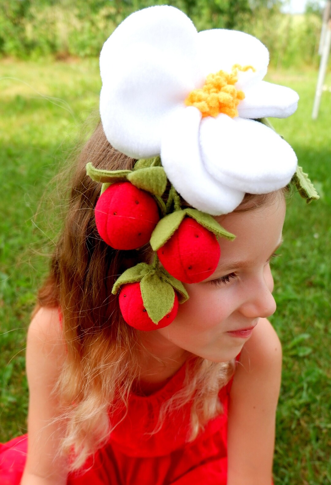 Strawberry Headband for Kids - Strawberry Girl Costume - Handmade ...