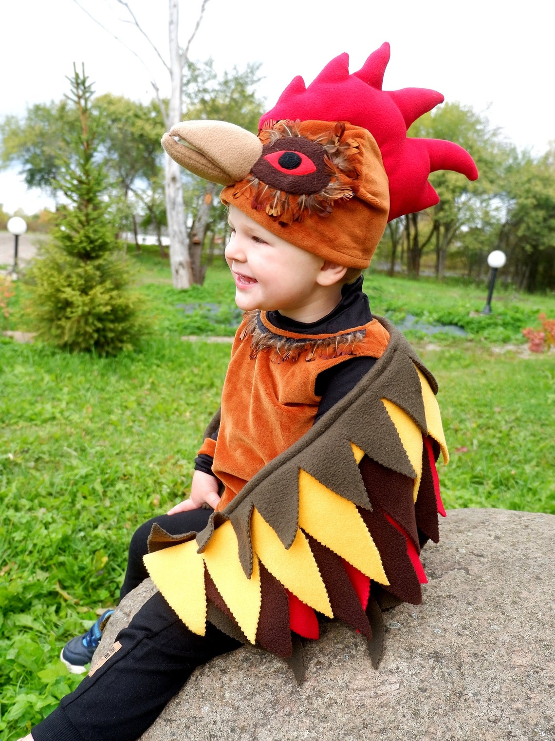 Handmade Fleece Rooster Costume: Kids Farm Animal Dress-up - Etsy