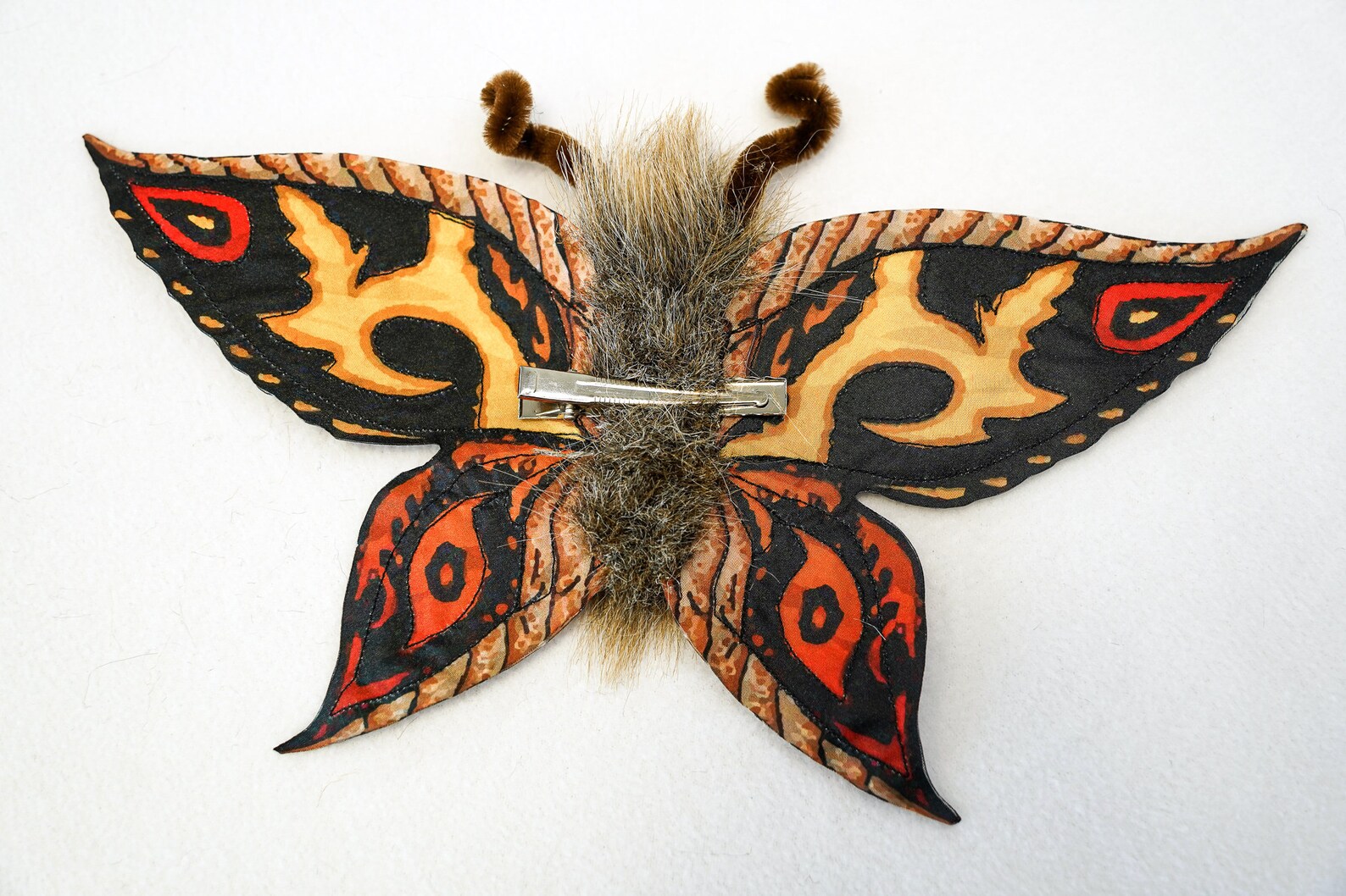 Mothra Hair Clip - Moth Brooch - Butterfly Hair Clip - Handmade Costume ...