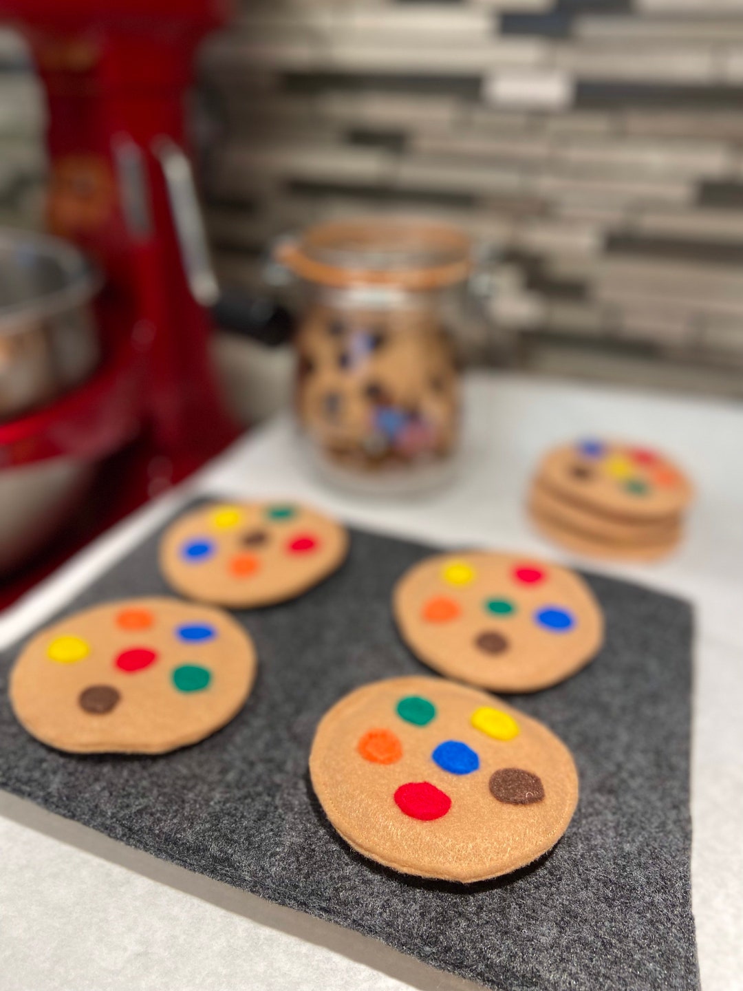 Felt Play Chocolate Chip Cookies and M & M Cookies - Etsy