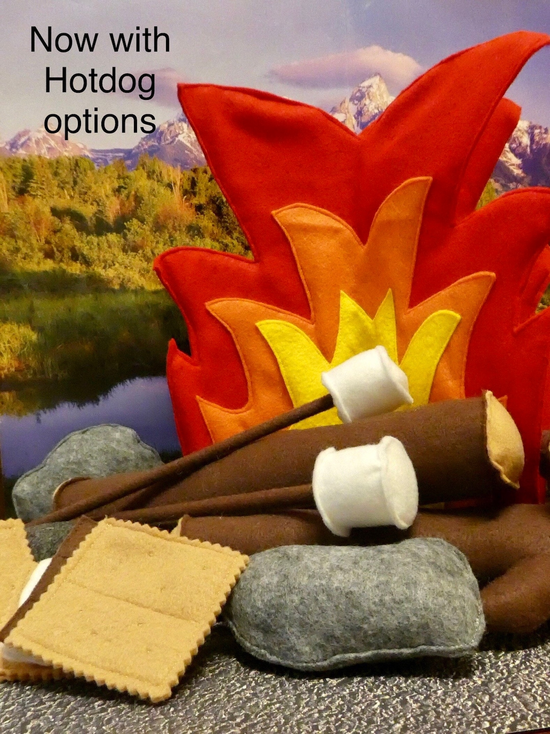 Large Felt Campfire Set With Your Choice Storage Bag - Etsy