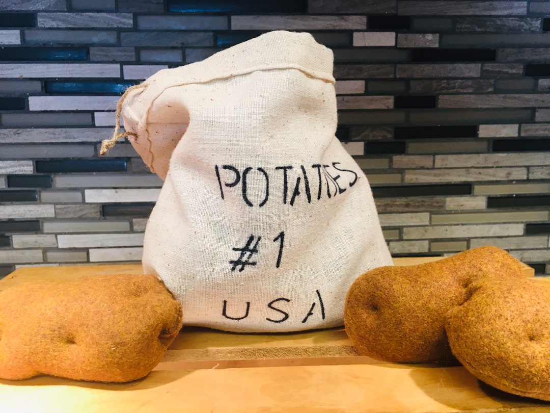 Felt Potatoes With Muslin Drawstring Bag: Pretend Play Food - Etsy