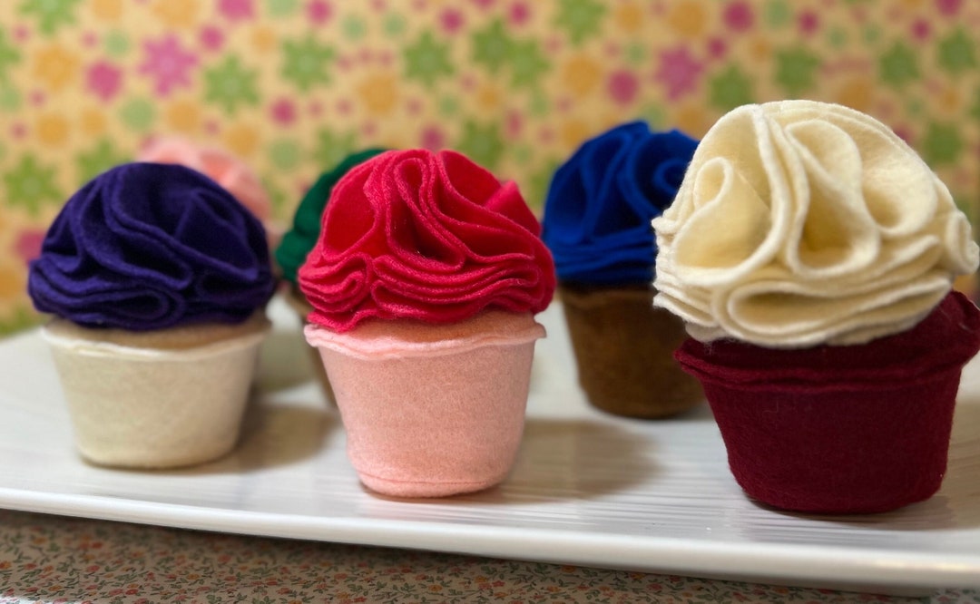 Felt Play Cupcakes With Lots of Frosting. Choose Your Cupcake Flavor ...