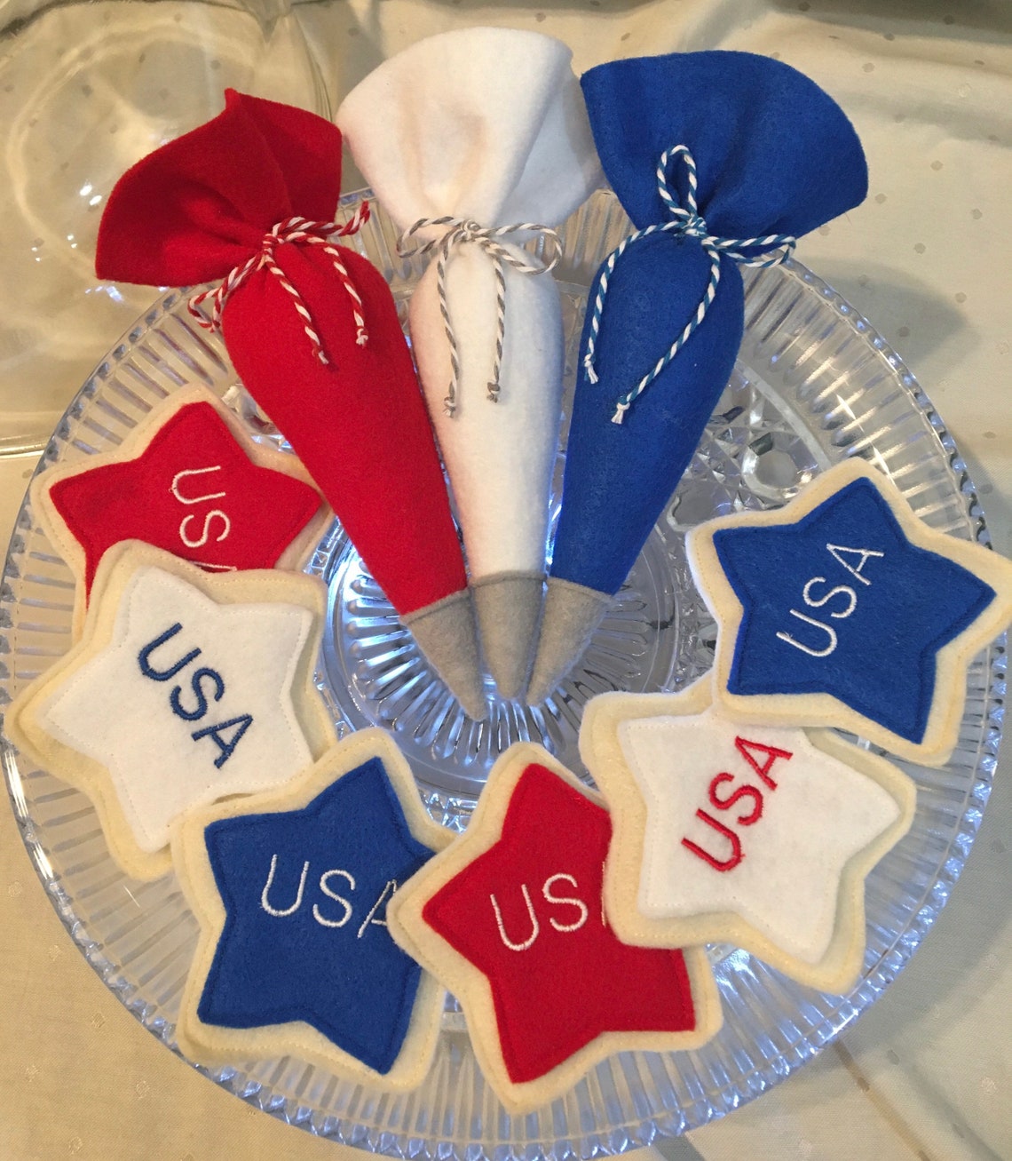 4th of July Holiday Felt Pretend Play Sugar Cookies USA - Etsy