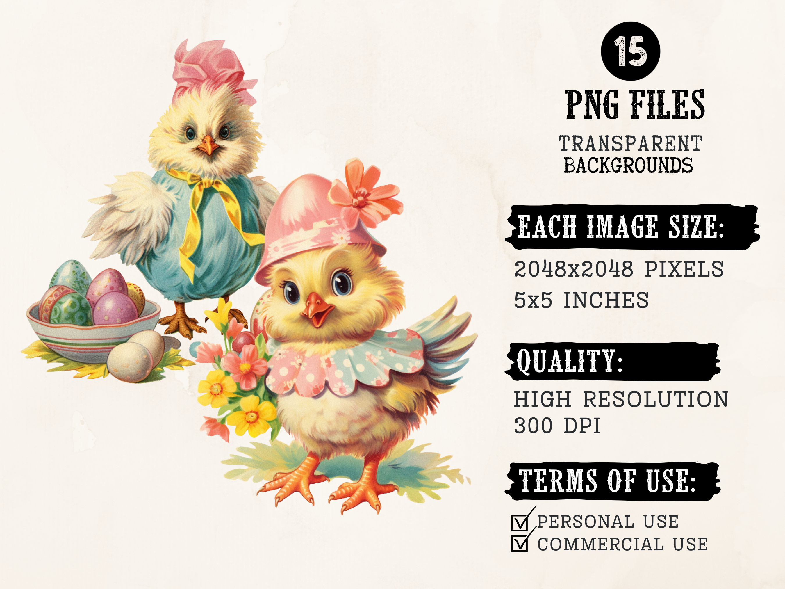 Easter Chick Clipart, Easter PNG, Spring Easter Basket PNG, Cute Baby ...