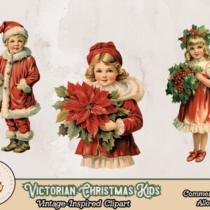 Vintage Christmas Clipart PNG, Victorian Clipart, Vintage Victorian ...