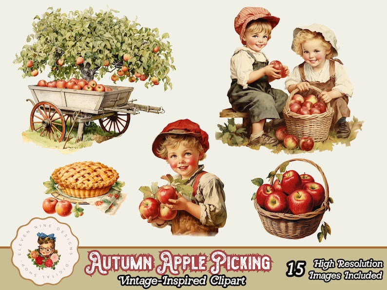 Apple Picking Clipart, Apple PNG, Fall Autumn Harvest, Apple Orchard ...