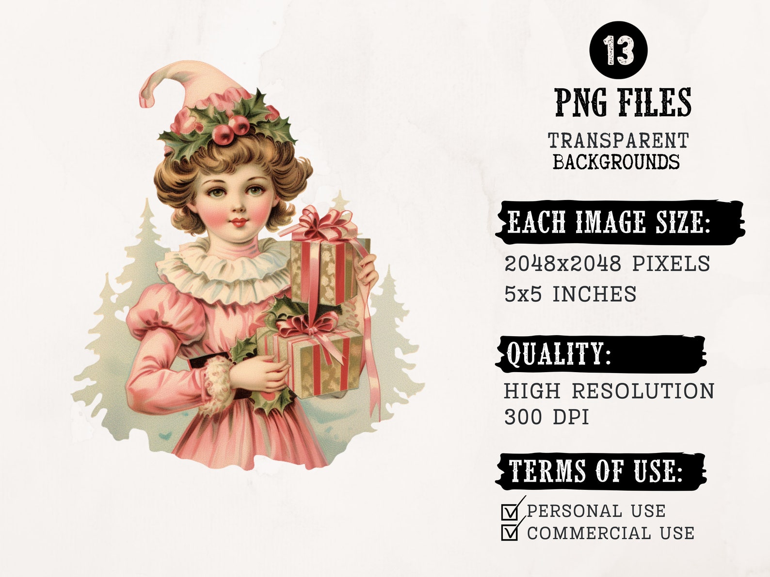 Pink Christmas Elf Clipart, Vintage Pink Christmas PNG, Pink Elves ...