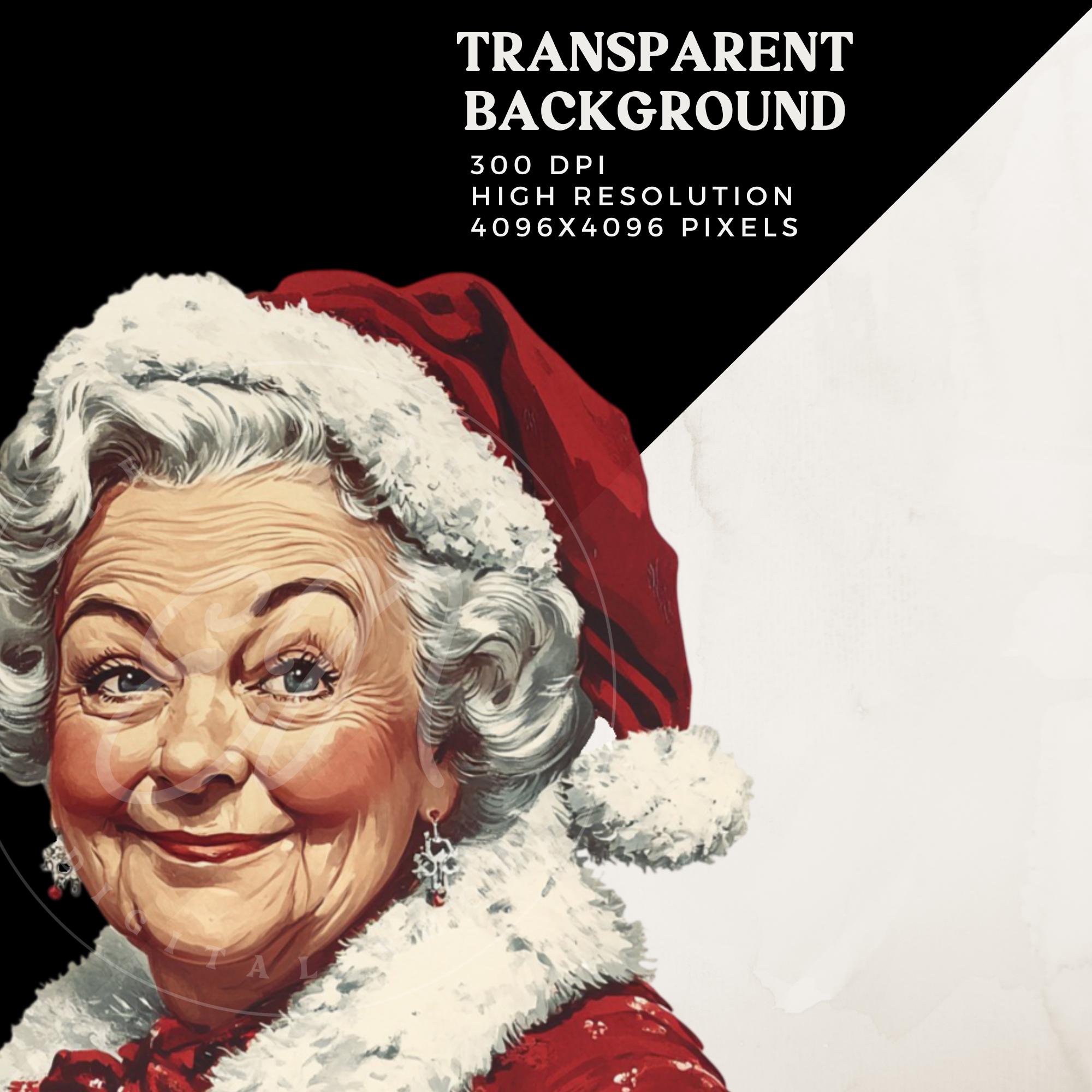 Mrs Claus Clipart, Funny Mrs Claus Clipart, Vintage Christmas PNG ...