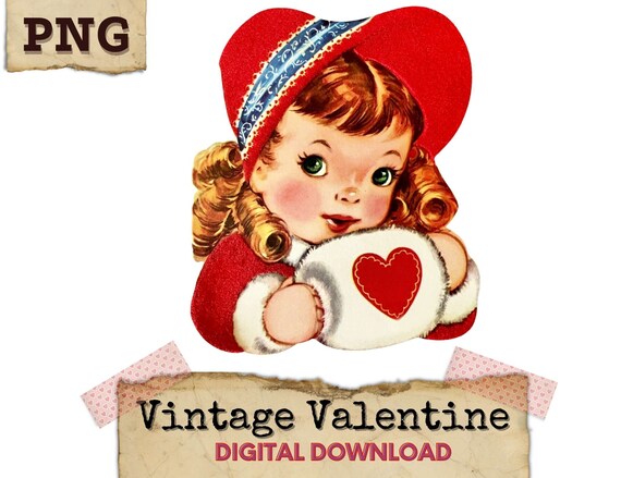 Vintage Valentines Clipart Retro Valentines Retro Clipart - Etsy
