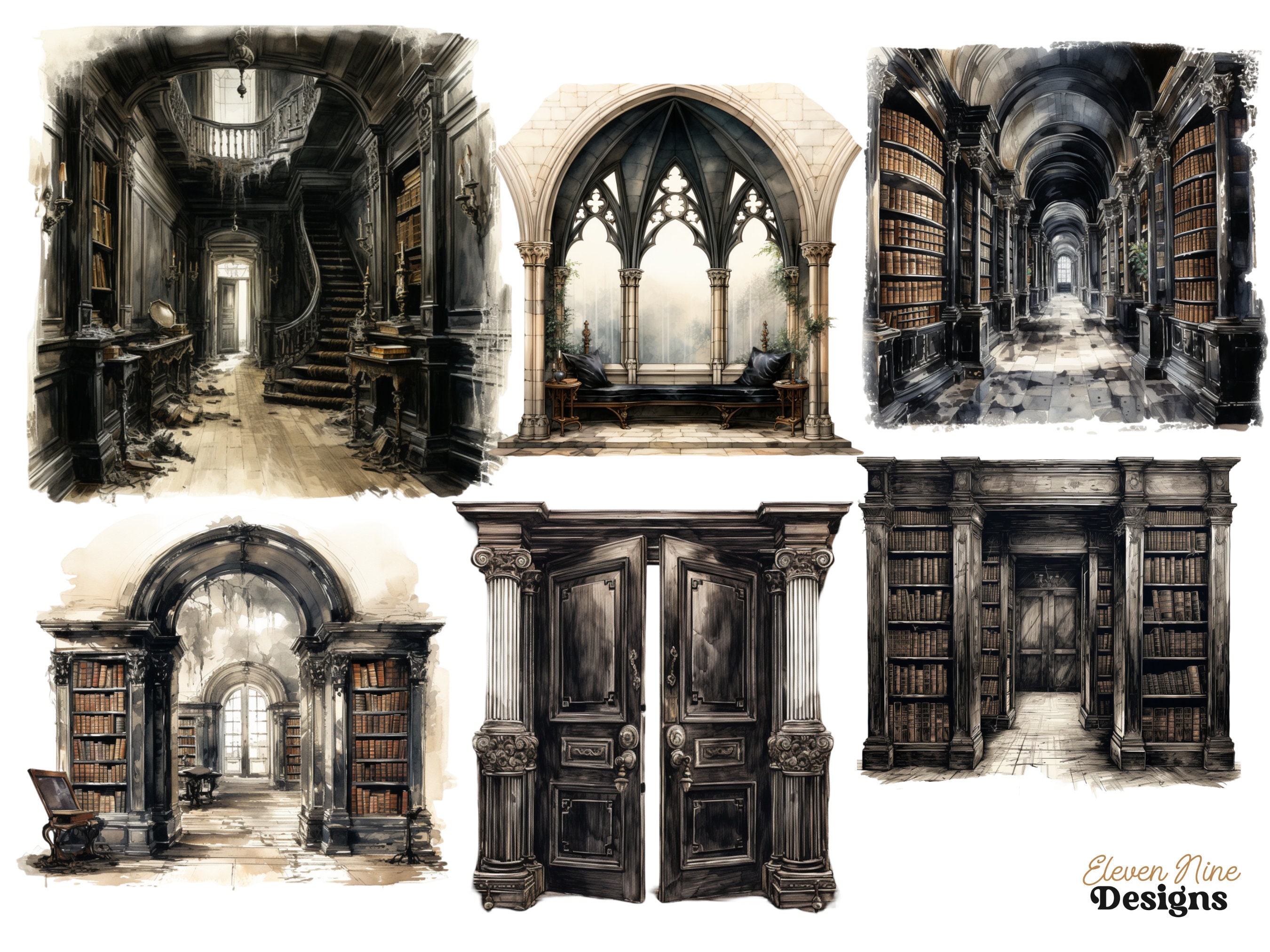Halloween Witch Library PNG Clipart, Vintage Books, Spooky Witches ...