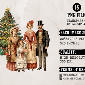 Vintage Victorian Christmas Clipart PNG, Victorian Clipart, Vintage ...