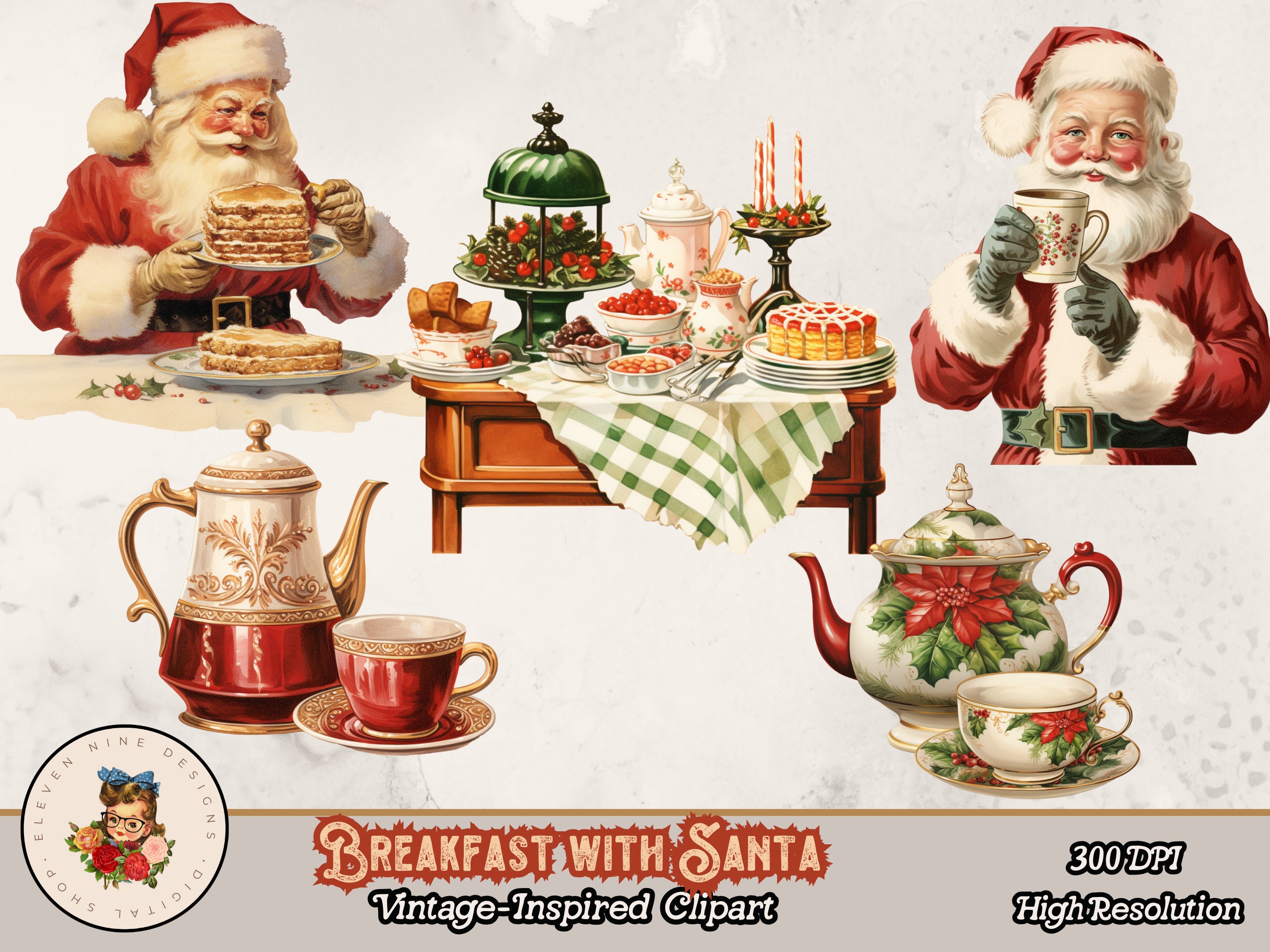 Santas Breakfast Clip Art