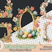 Floral Easter Frame Clipart, Easter Flowers PNG, Vintage Easter Clipart ...