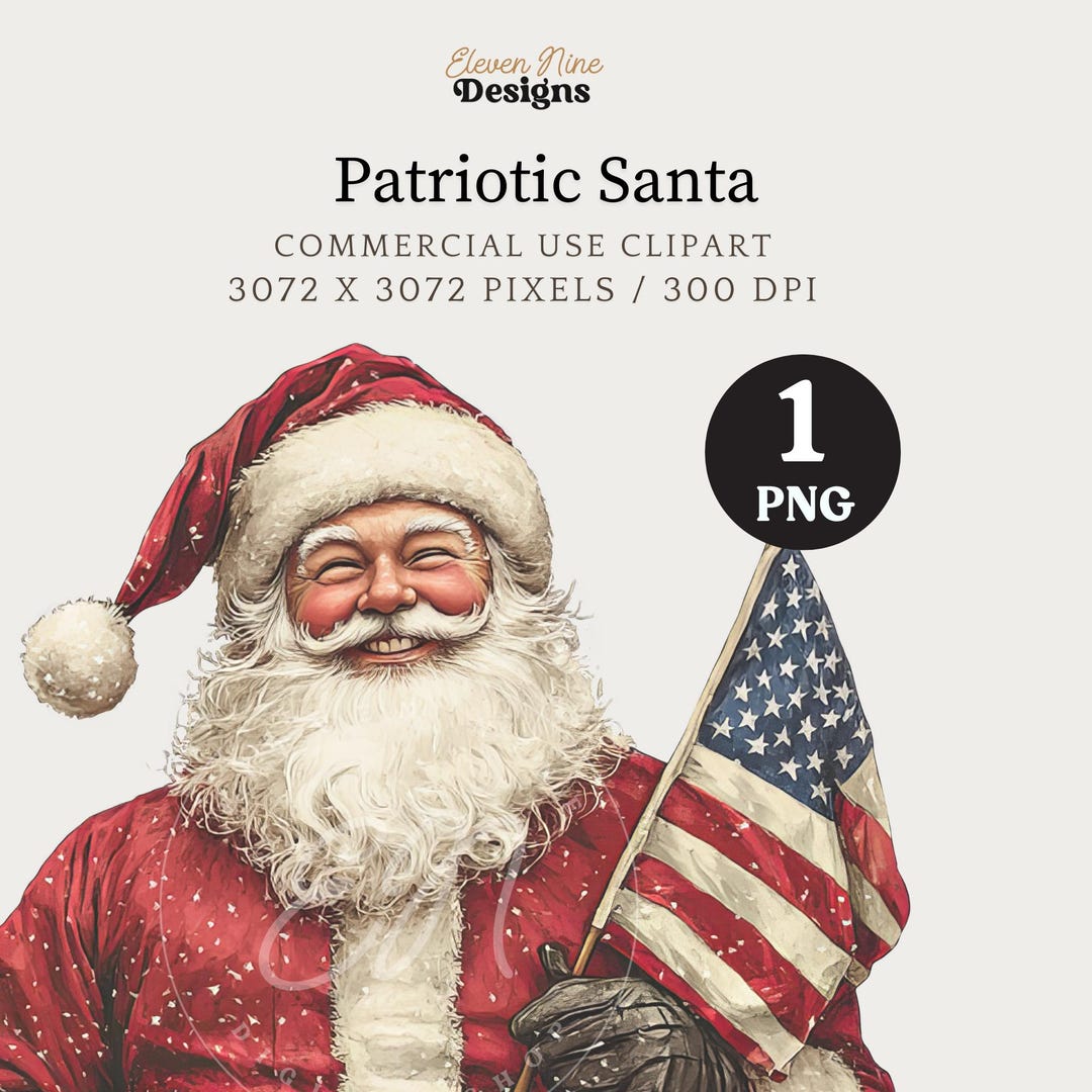 USA Santa PNG, American Flag Christmas Santa Clipart, Patriotic ...