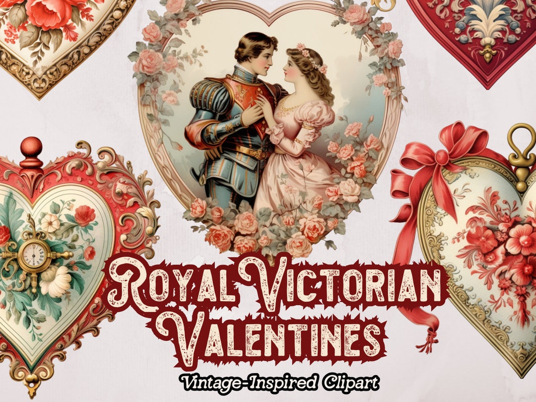Vintage Valentine Clipart PNG, Victorian Clipart, Valentine's Day ...