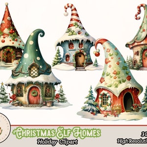Christmas Elf House Clipart, Elf PNG, North Pole Clipart, Christmas ...