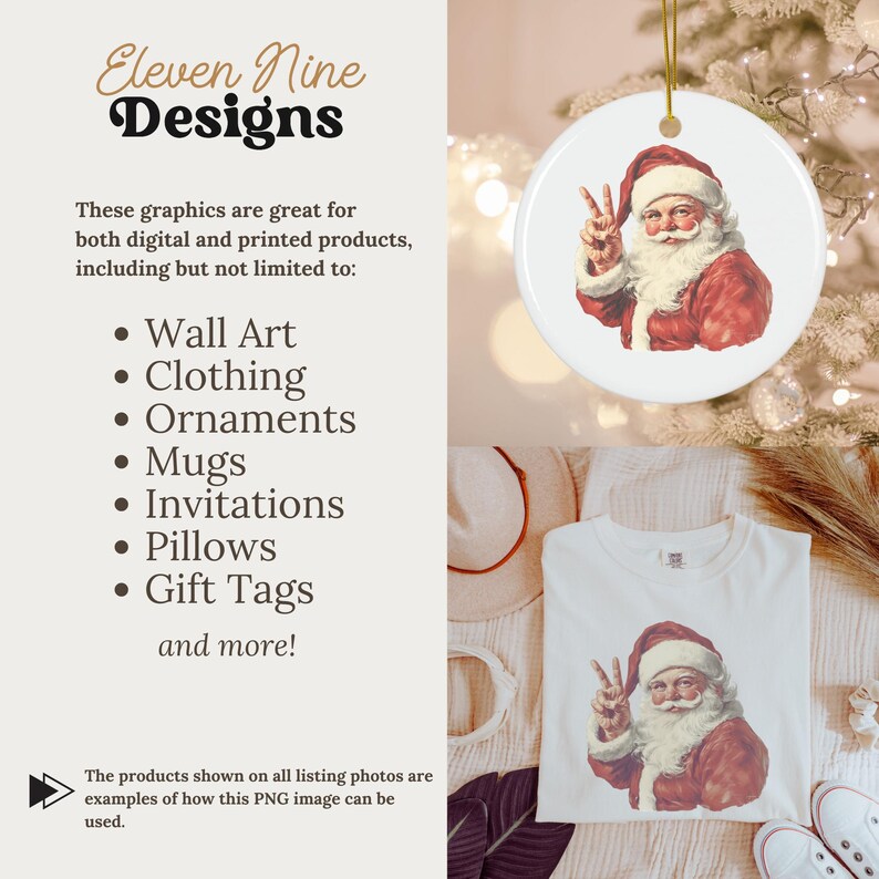 Santa Peace Sign PNG, Retro Christmas Santa Clipart, Santa Claus ...