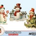 Cute Snowman Digital Clipart, Christmas Snowmen Clipart PNG, Vintage ...