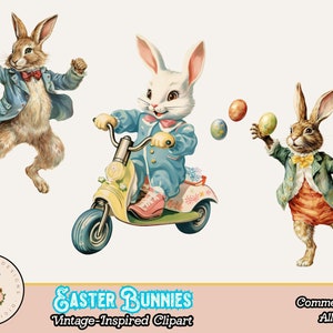 Easter Bunny PNG, Cute Easter Clipart, Easter Digital Download, Spring ...