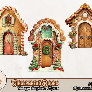 Gingerbread Clipart PNG, Christmas Gingerbread Door, Gingerbread ...