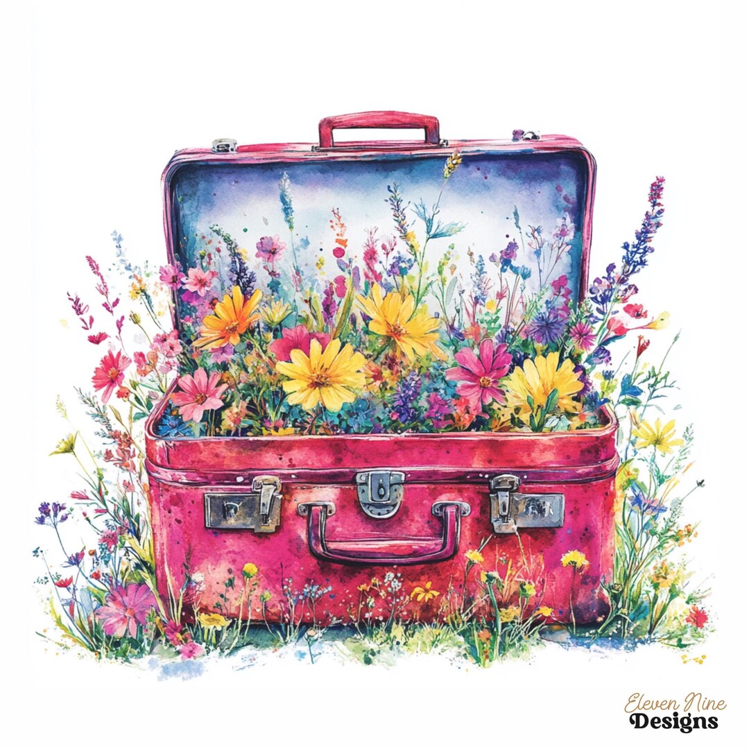 Watercolor Floral Objects Clipart, Vintage Cottagecore Graphics ...