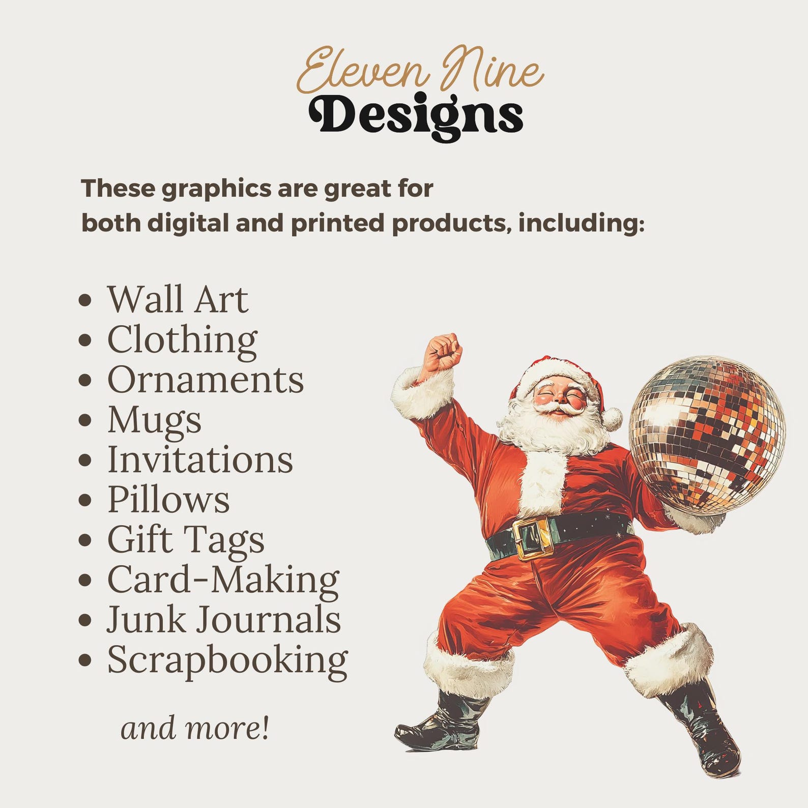 Disco Santa PNG, Dancing Santa Design, Cute Retro Santa Claus Clipart ...