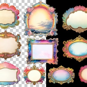 Rainbow Labels Frame Clipart, Rainbow PNG, Blank Gift Tags, Rainbow ...