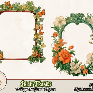 St. Patrick's Day Frames Clipart, Vintage Frame PNG, Irish Clipart ...