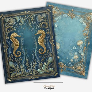 Vintage Ornate Book Cover Digital Paper, Antique Fantasy Journal Pages ...