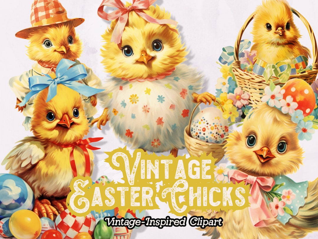 Easter Chick Clipart, Easter PNG, Spring Easter Basket PNG, Cute Baby ...