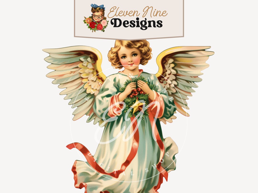 Vintage Angel Clipart PNG, Christmas Angel Clipart, Angel Digital ...