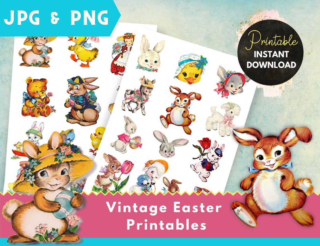 Easter Digital Collage Sheets, Easter Ephemera Printables, Vintage ...