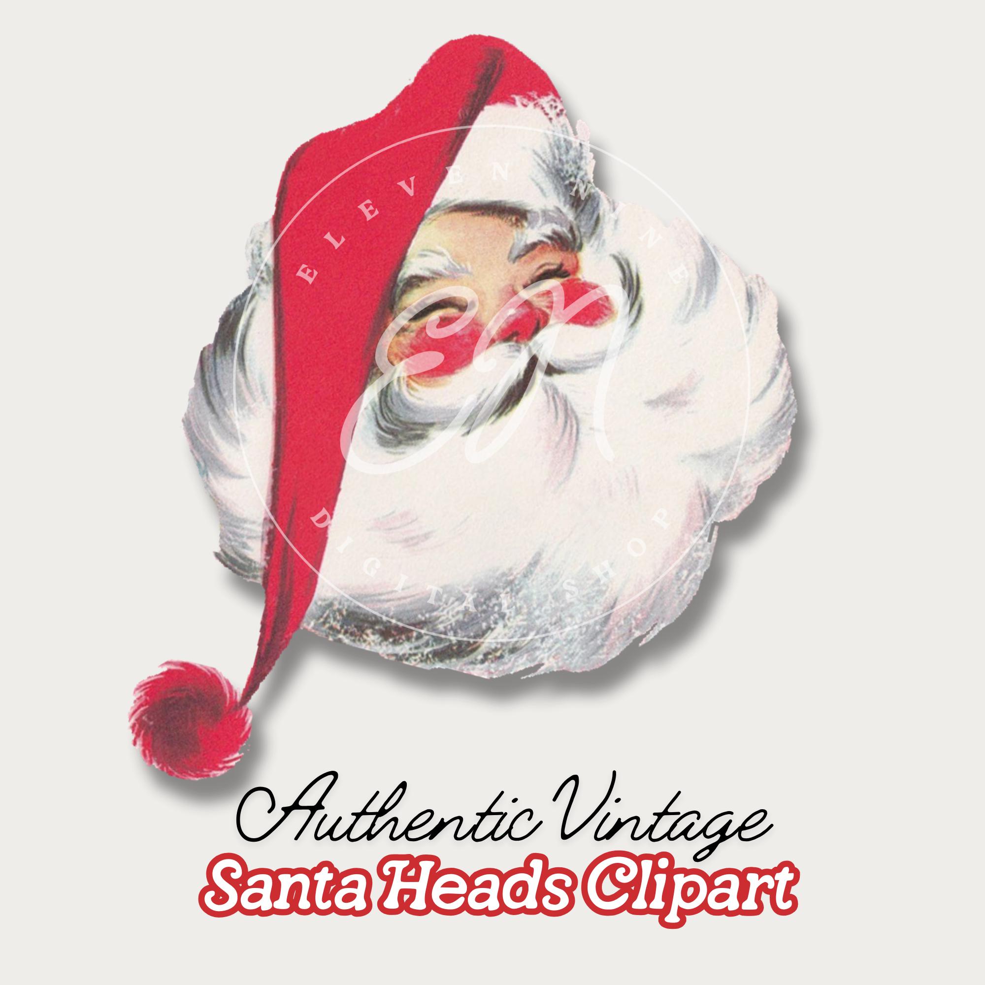 Retro Santa PNG, Cute Santa Clipart, Vintage Christmas Clipart, Retro ...