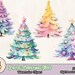 Watercolor Pastel Christmas Clipart Pastel Christmas Tree - Etsy