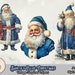 Blue Christmas Clipart, Vintage Blue Santa Christmas PNG, Blue Winter ...
