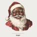 Black Santa PNG, African American Santa Clipart, Christmas Clipart ...
