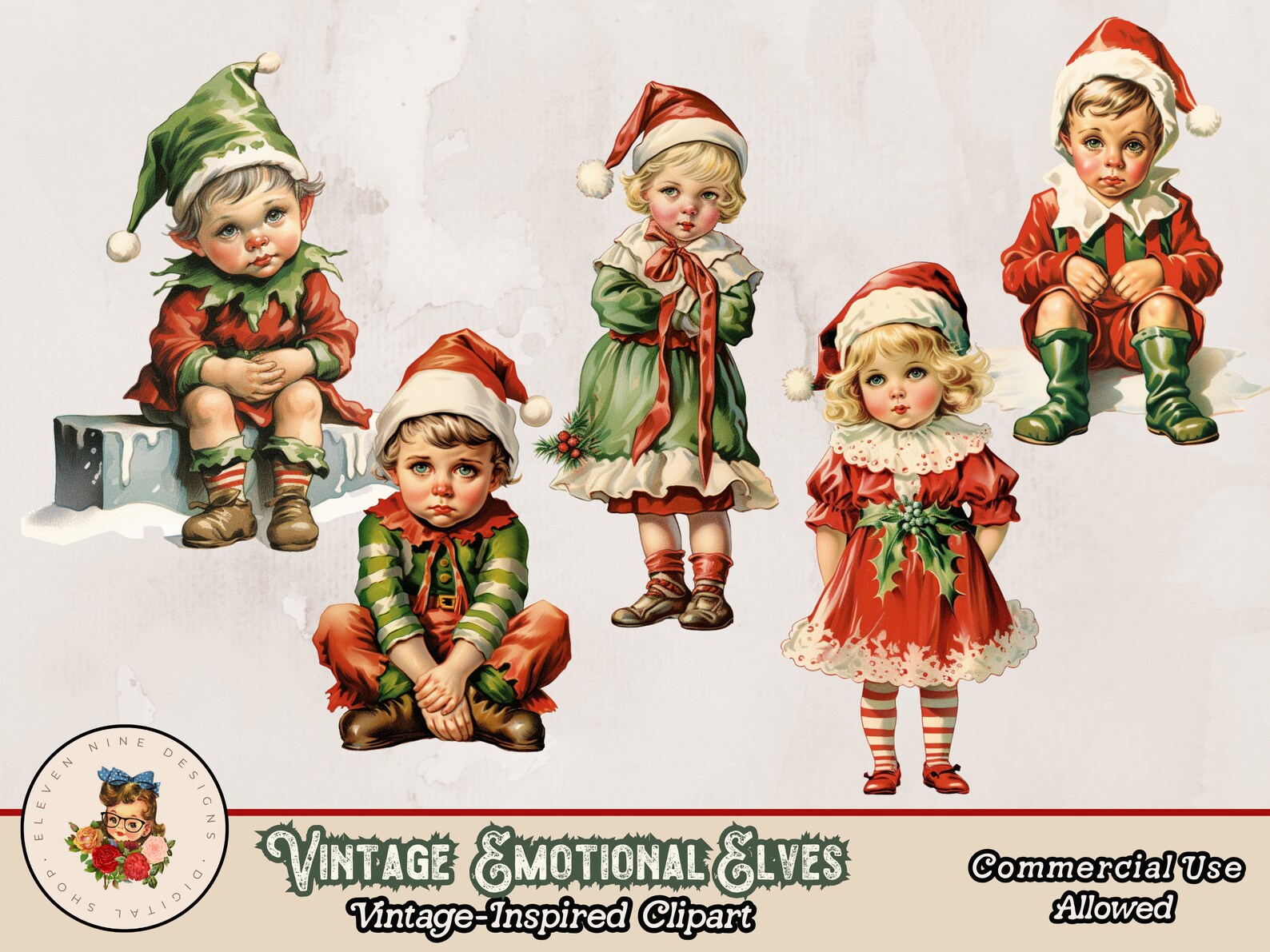 Christmas Elf Clipart PNG, Vintage Christmas Clipart, Elf Design, Elves ...