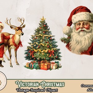 Vintage Victorian Christmas Clipart PNG, Victorian Clipart, Vintage ...
