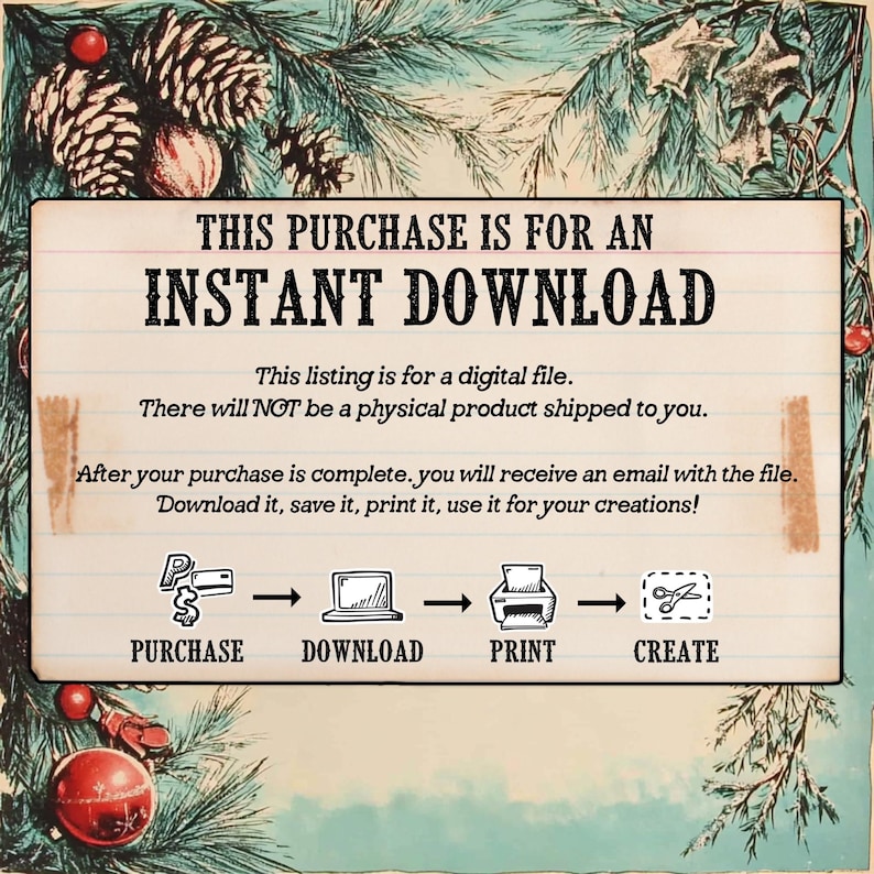 Christmas Digital Collage Sheets, Printable Vintage Christmas Santa ...