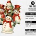 Cute Snowman Digital Clipart, Christmas Snowmen Clipart PNG, Vintage ...