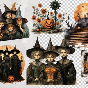 Halloween Witch PNG, Three Witches Magical Fantasy Clipart, Digital ...