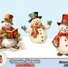 Cute Snowman Digital Clipart, Christmas Snowmen Clipart PNG, Vintage ...