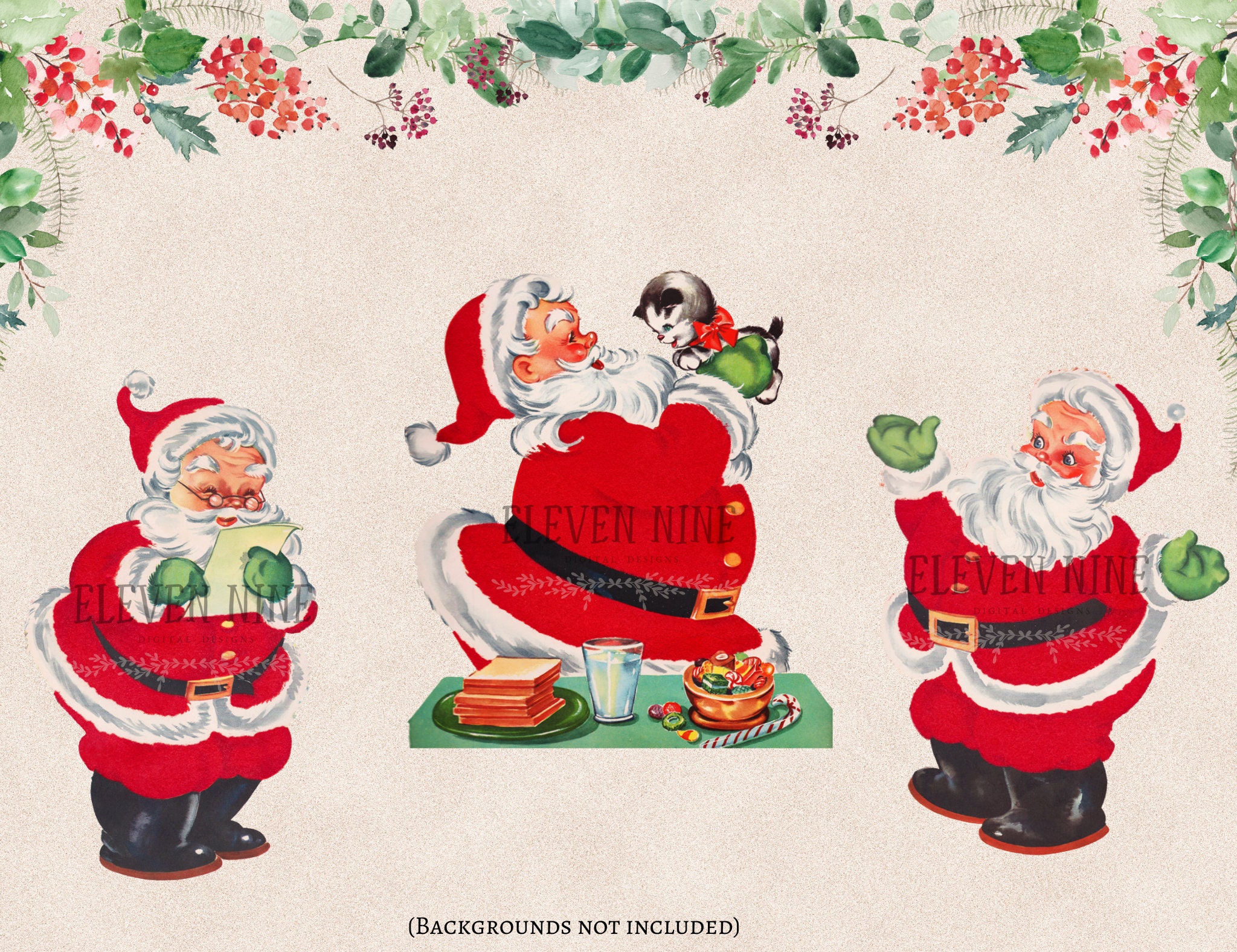 Santa Clipart Christmas Clipart Santa Digital Download - Etsy