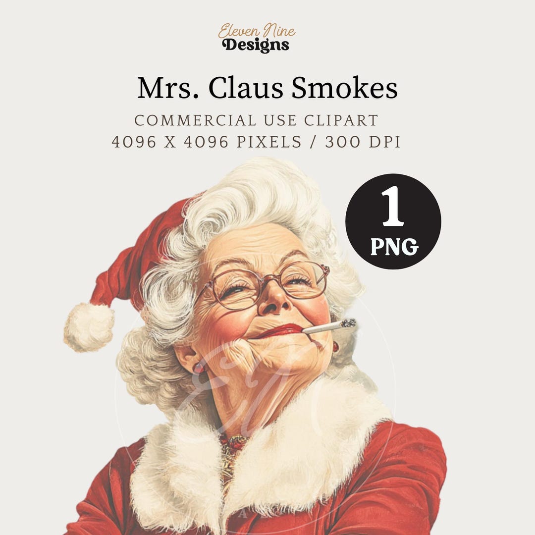 Mrs Claus Clipart, Funny Mrs Claus Clipart, Vintage Christmas PNG ...