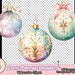 Watercolor Pastel Christmas Ornament Clipart, Pastel Christmas PNG ...