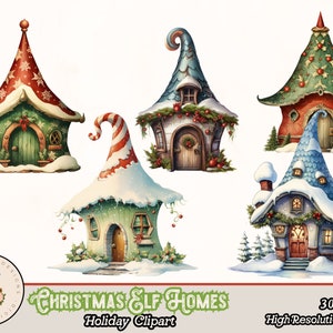 Christmas Elf House Clipart, Elf PNG, North Pole Clipart, Christmas ...