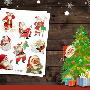 Christmas Digital Collage Sheets, Printable Vintage Christmas Santa ...