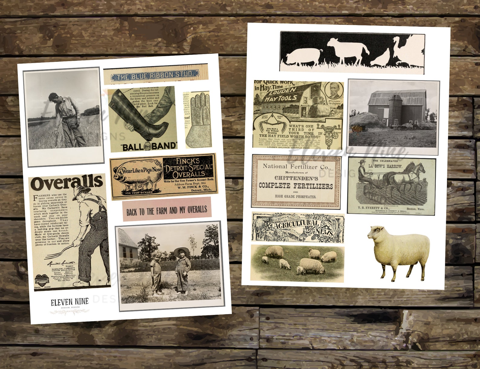 Digital Collage Sheet Farm, Vintage Farm Ephemera, Farm Journal, Farm ...